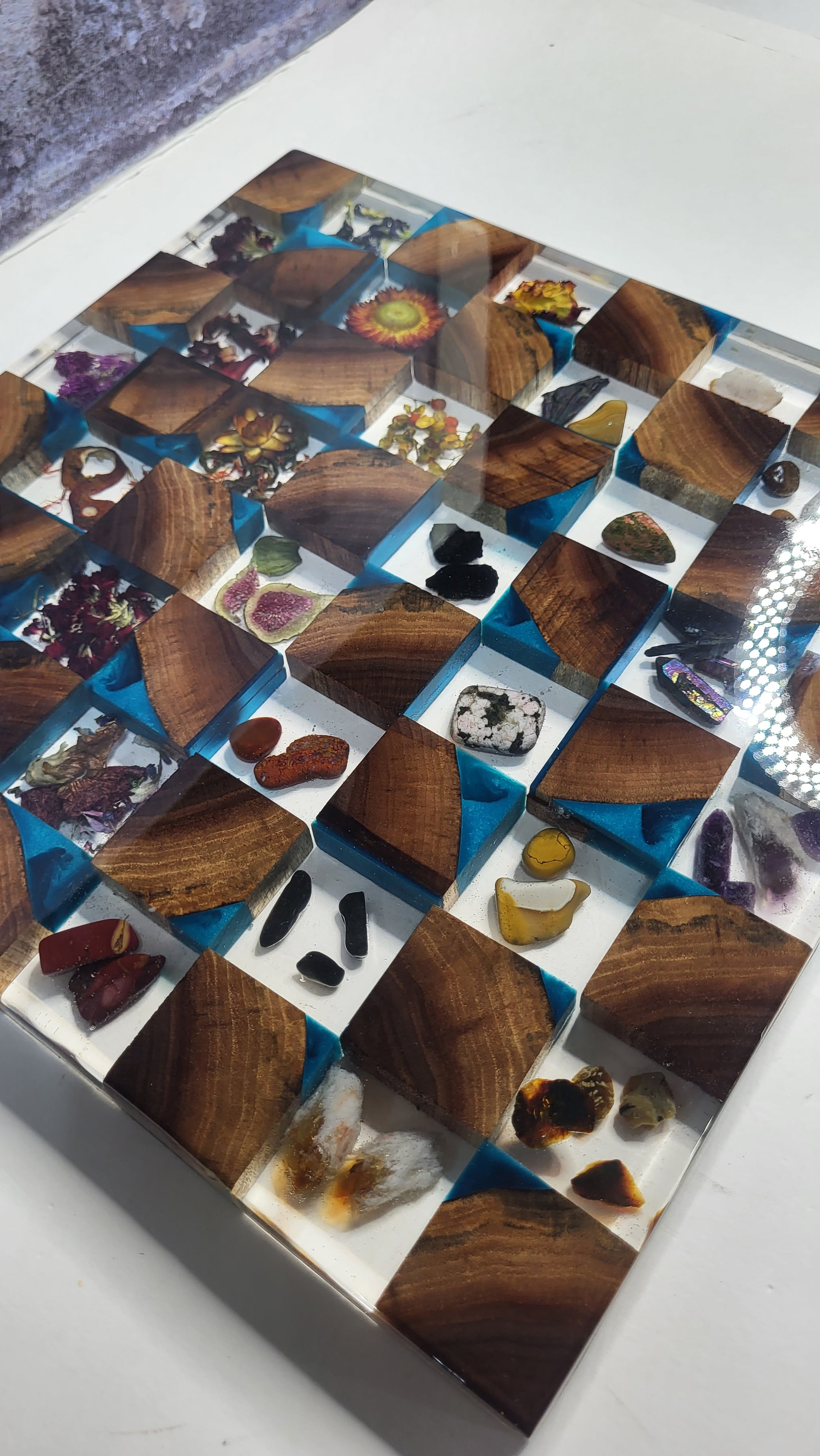 Botanical & Crystal Chess Board – Nita's Fluid Woodworks