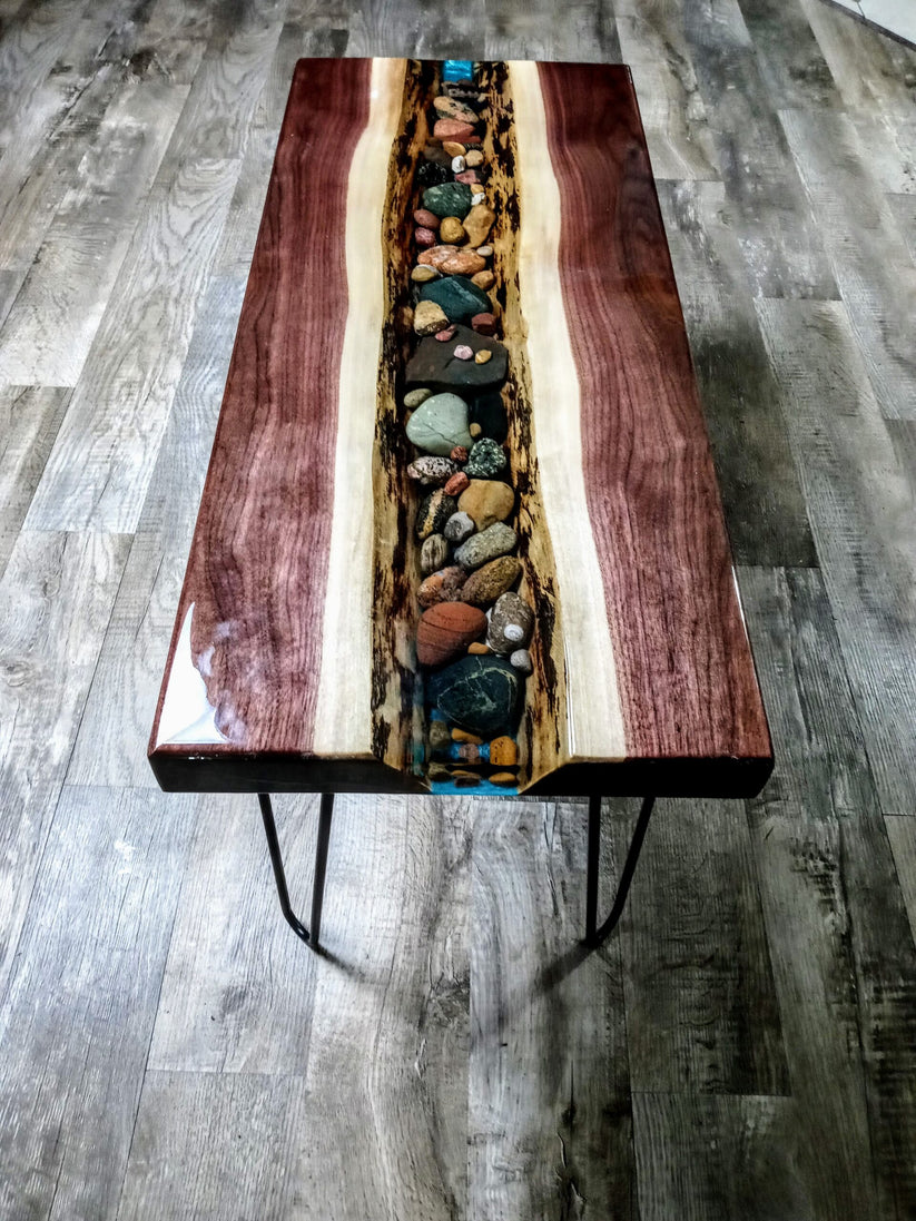 Live Edge Petoskey Table - – Nita's Fluid Woodworks